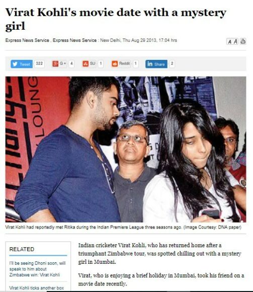 Virat Kohli dated Rohit Sharma's wife Ritika Sajdeh Virat Kohli dated Rohit Sharma's wife Ritika Sajdeh